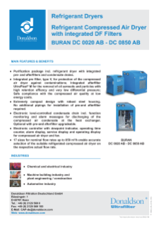 Buran Refrigerated Air Dryer | Donaldson Compressed Air & Process
