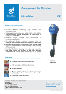 DF High Pressure Compressed Air Filter Element | Donaldson Compressed ...