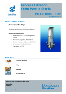 P-EG Low Differential Pressure Steam Filter Housing | Donaldson ...