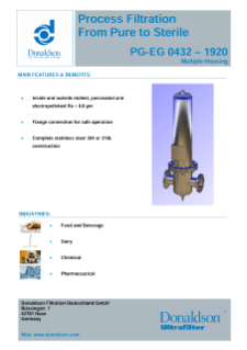P-EG Low Differential Pressure Steam Filter Housing | Donaldson ...