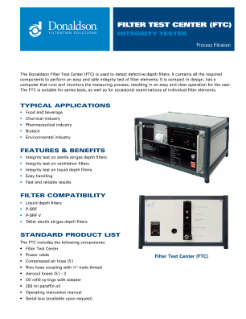 Filter Test Equipment | Donaldson Compressed Air & Process