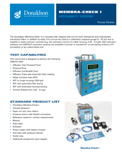 Membra-Check Membrane Filter Integrity Testing Equipment | Donaldson ...