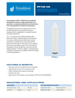 LifeTec™ PP100 CN Water Filter Element | Donaldson Compressed Air & Process