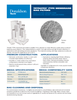 PTFE Tetratex® | Baghouse Collector Filters | Donaldson Industrial Dust ...