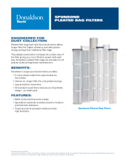 Standard Spunbond Pleated Bags | Baghouse Collector Filters | Donaldson Industrial Dust, Fume & Mist