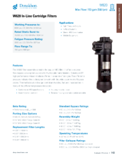 W620 Cartridge Filter Assembly │Donaldson Hydraulics