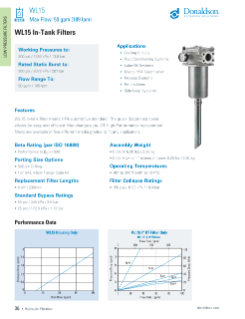 WL15 In-Tank Filter Assembly │Donaldson Hydraulics