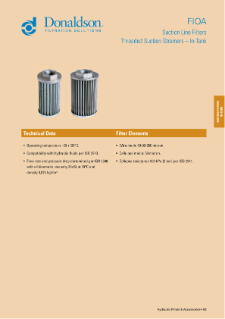 FIOA Suction Strainer│Donaldson Hydraulics