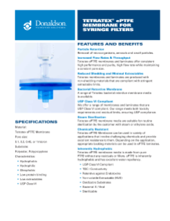 Tetratex® Membrane 필터 미디어(Media) | Donaldson 필트레이션 솔루션