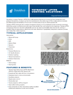 ePTFE Membrane Vents | Vent Products | Donaldson Venting Solutions